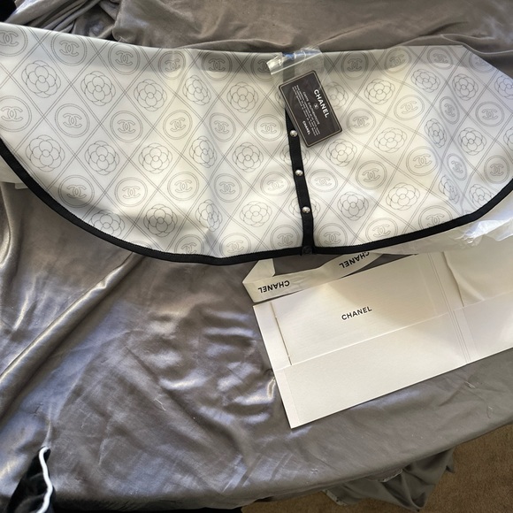 CHANEL | Bags | Rare Chanel Handbag Raincoat Cc Camellia Rain Cover ...